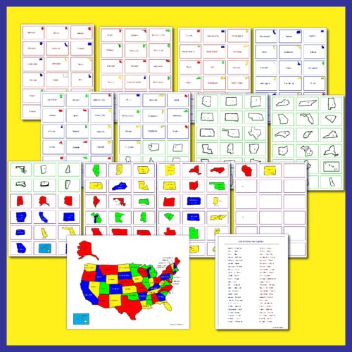 U.S. States & Capitals BUNDLE - Maps, Worksheets, FlashCards, Bingo ...