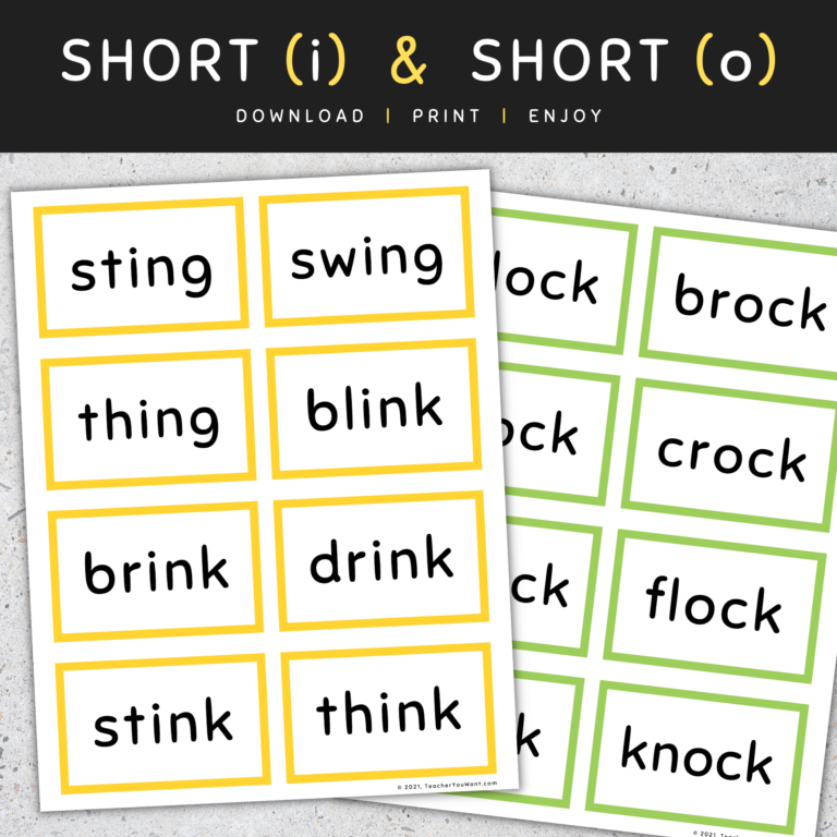 CCVCC Words Flash Cards: Short Vowels (A E I O U), CCVCC Words, [SET 1 ...