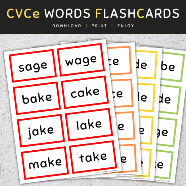 Flash Cards MEGA Bundle: CVC to CCCVCC Words, 10 Words Lists, [SET 1 ...
