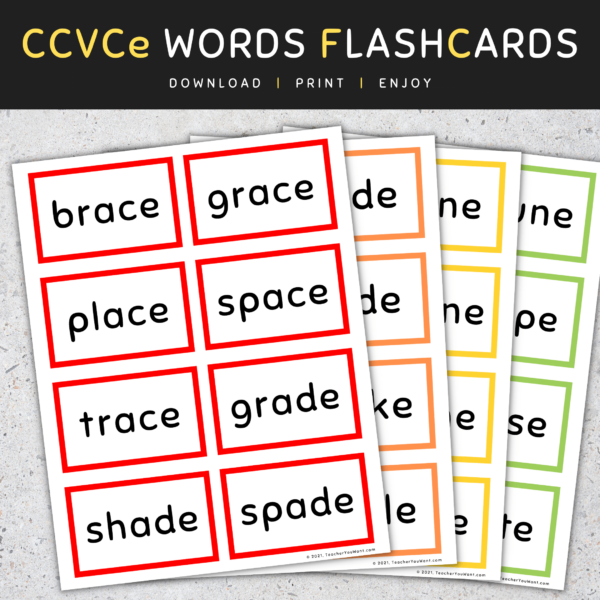 Flash Cards MEGA Bundle: CVC to CCCVCC Words, 10 Words Lists, [SET 1 ...