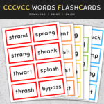 Flash Cards MEGA Bundle: CVC to CCCVCC Words, 10 Words Lists, [SET 1 ...