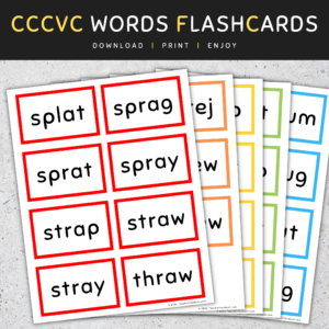 Flash Cards Bundle: CVC to CCVCC Words Flashcards, 5 Words Lists, [SET ...