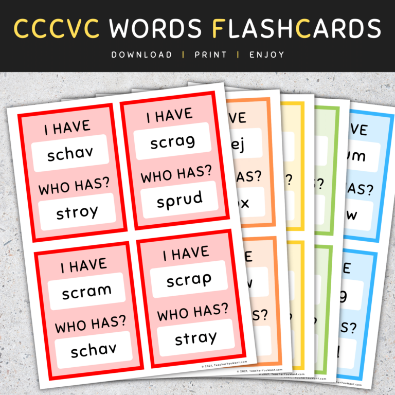 CCVCe Words Flash Cards: Long Vowels (A I O U), Boho Rainbow, [SET 3 ...