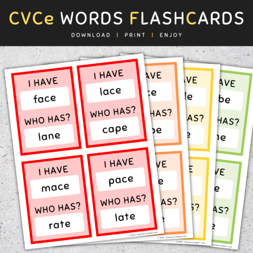 CVC Words Flash Cards: I Have Who Has, Short Vowels (A E I O U), [SET 2 ...