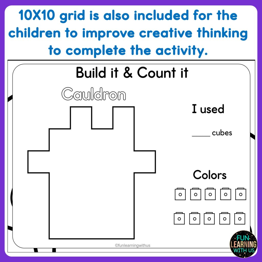 Halloween Linking Cubes Mats | Fine motor Skill Math Center Mats - Made ...