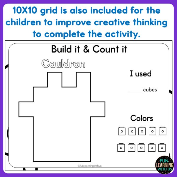 Halloween Linking Cubes Mats | Fine motor Skill Math Center Mats | Made ...