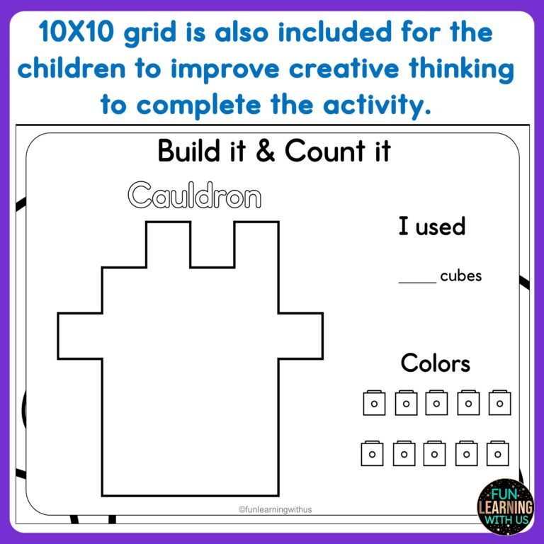 Halloween Linking Cubes Mats | Fine motor Skill Math Center Mats - Made ...