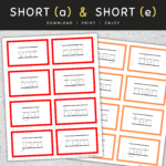 CVC Words Tracing Flashcards: Short Vowels (A E I O U), CVC Words List ...