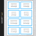 CVC Words Tracing Flashcards: Short Vowels (A E I O U), CVC Words List ...