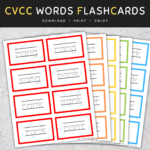 CVCC Words Tracing Flashcards: Short Vowels (A E I O U), CVCC Words ...