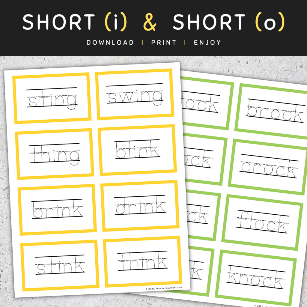 CCVCC Words Tracing Flashcards: Short Vowels (A E I O U), CCVCC Words ...