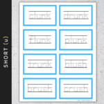 CCVCC Words Tracing Flashcards: Short Vowels (A E I O U), CCVCC Words ...