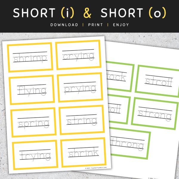 CCCVCC Words Tracing Flashcards: Short Vowels (A E I O U), CCCVCC Word ...