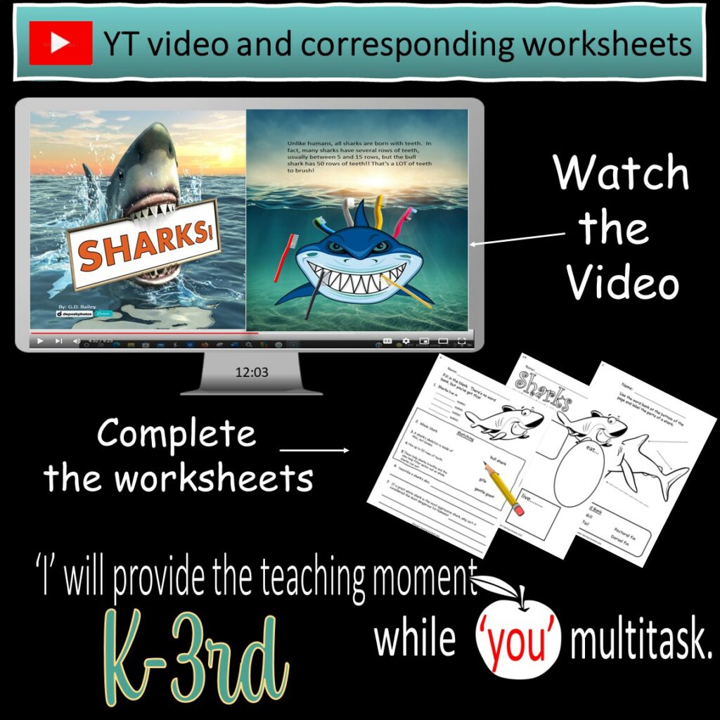 Shark Research Book for primary grades w/video K-3rd | Made By Teachers