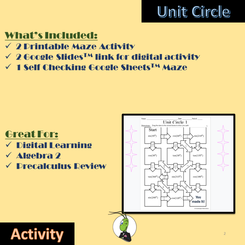 Unit Circle Maze Activity | Google and Printable | Digital | Made By ...