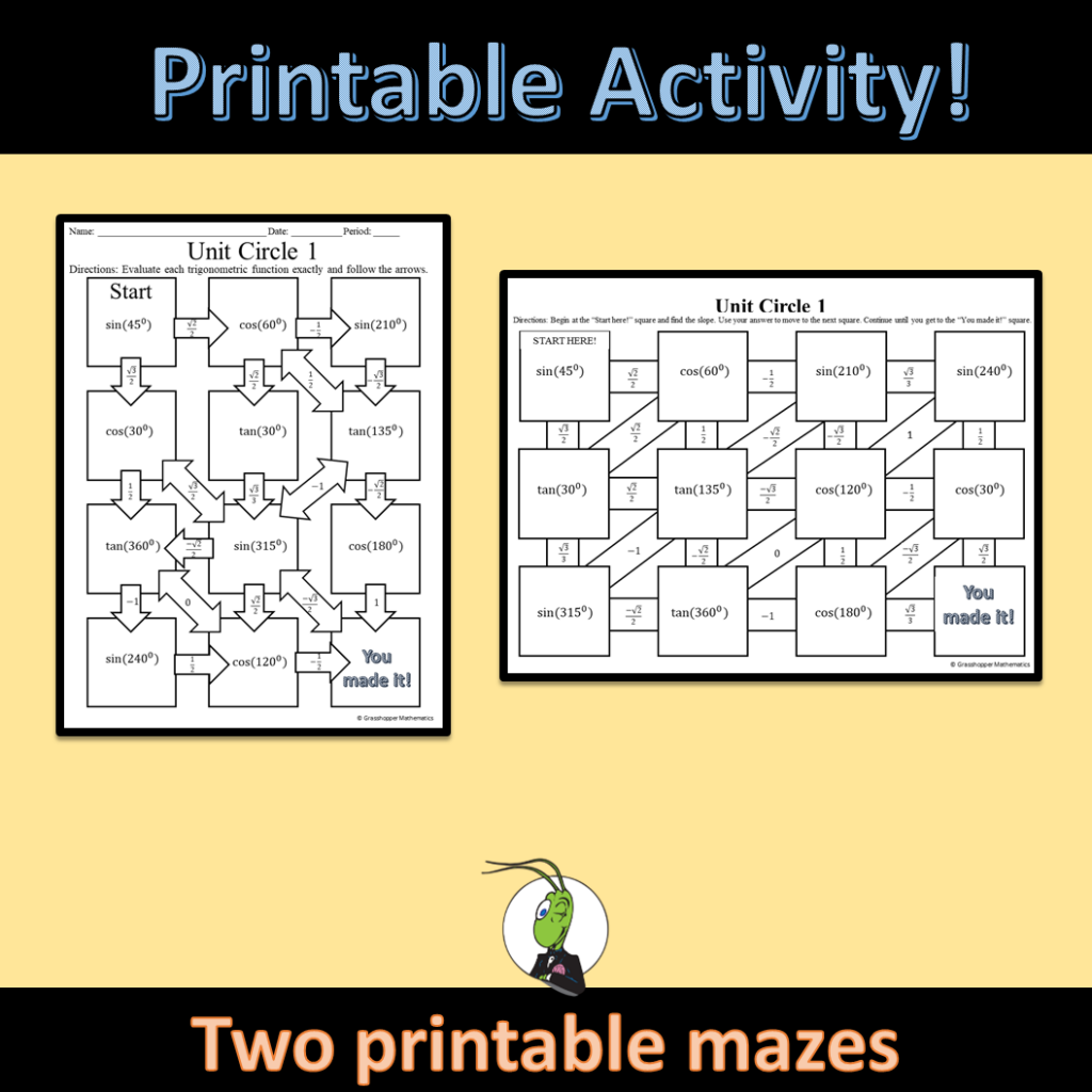 Unit Circle Maze Activity | Google and Printable | Digital | Made By ...