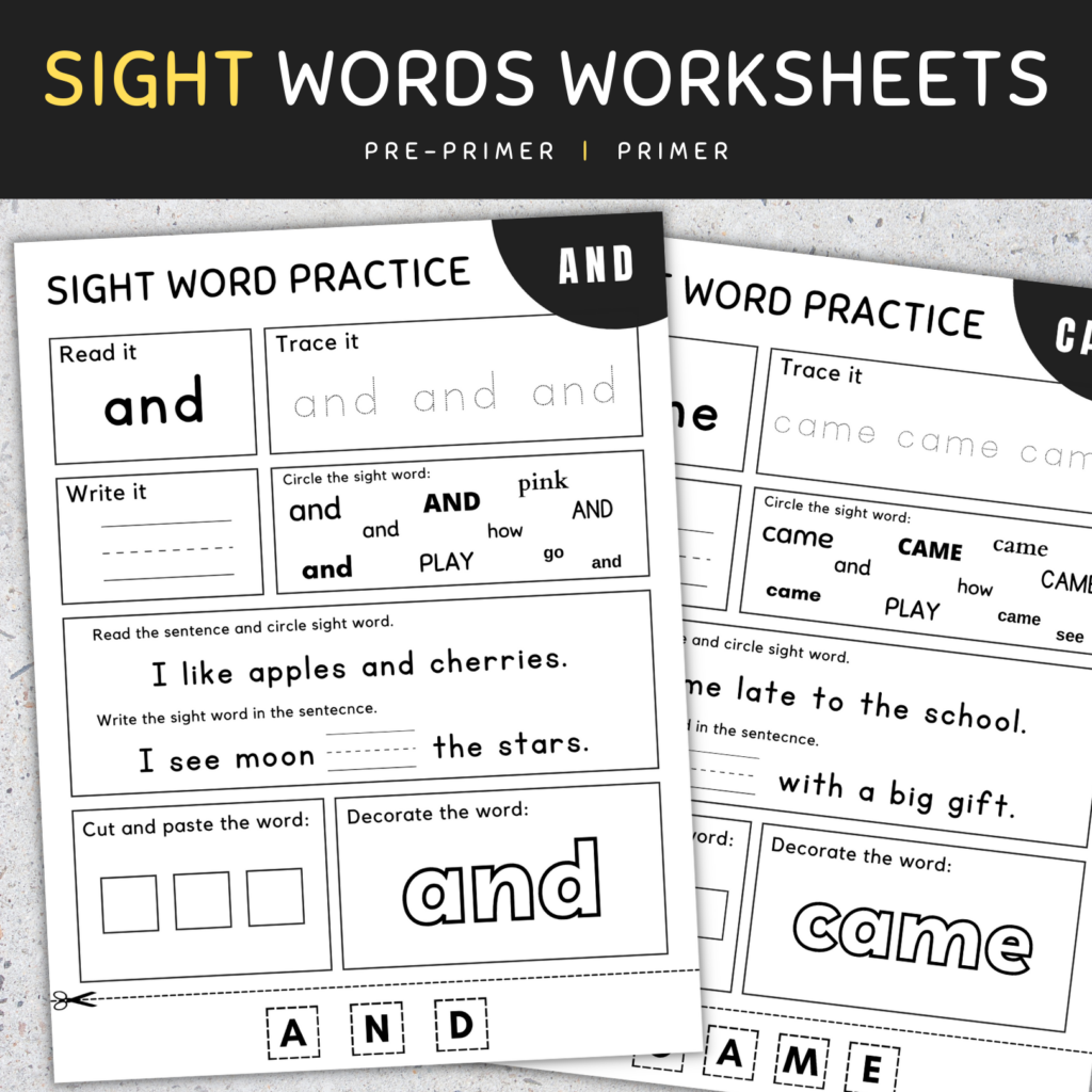 Fry Sight Words, 1-100: First 100, Sight Words Worksheets, [SET 2 ...