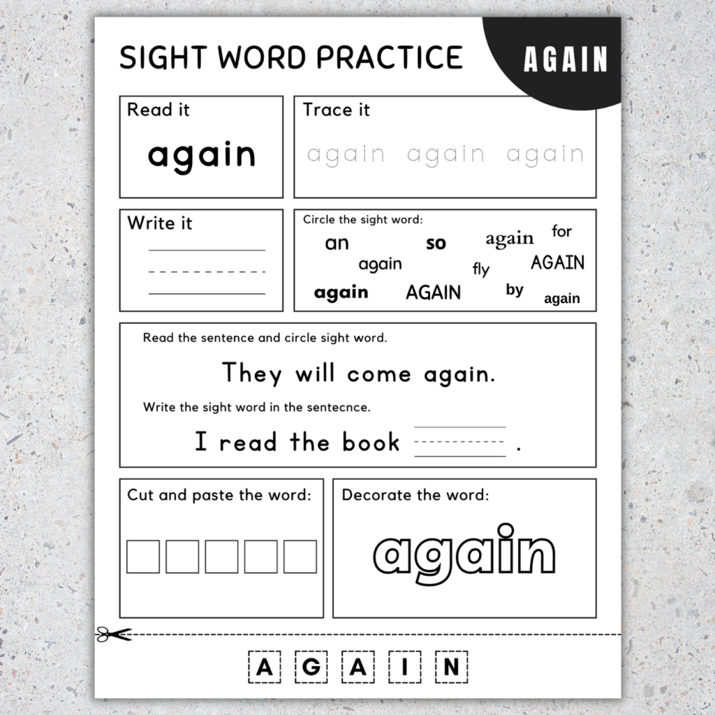 Sight Words Bundle: Pre-primer, Primer, & 1st Grade Worksheets, [SET 1 ...