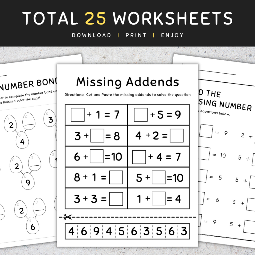 1st Grade Math Centers: Math Addition Worksheets, Fun Activities, NO ...