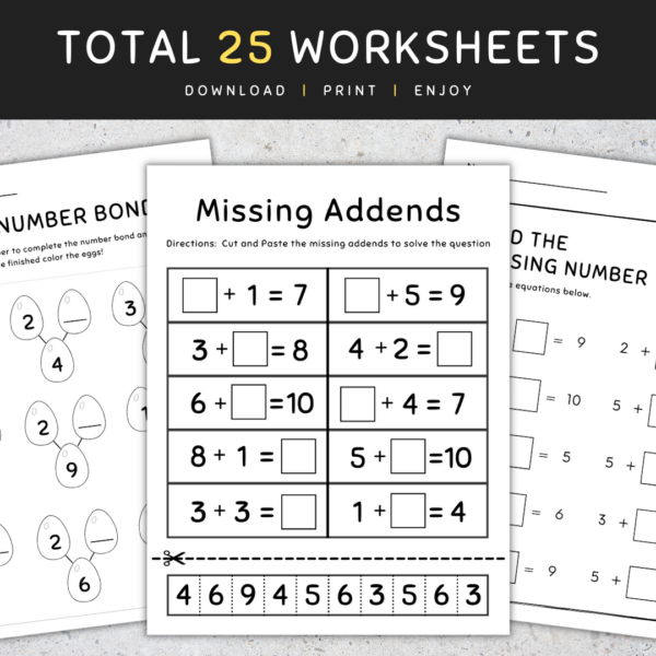 1st Grade Math Centers: Math Addition Worksheets, Fun Activities, NO ...