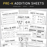Pre-K Math Centers: NO PREP, Math Addition Worksheets, Fun Math ...