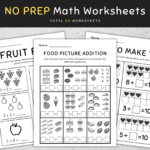 Pre-K Math Centers: NO PREP, Math Addition Worksheets, Fun Math ...