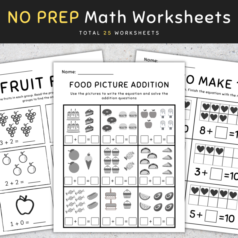 Pre-K Math Centers: NO PREP, Math Addition Worksheets, Fun Math ...