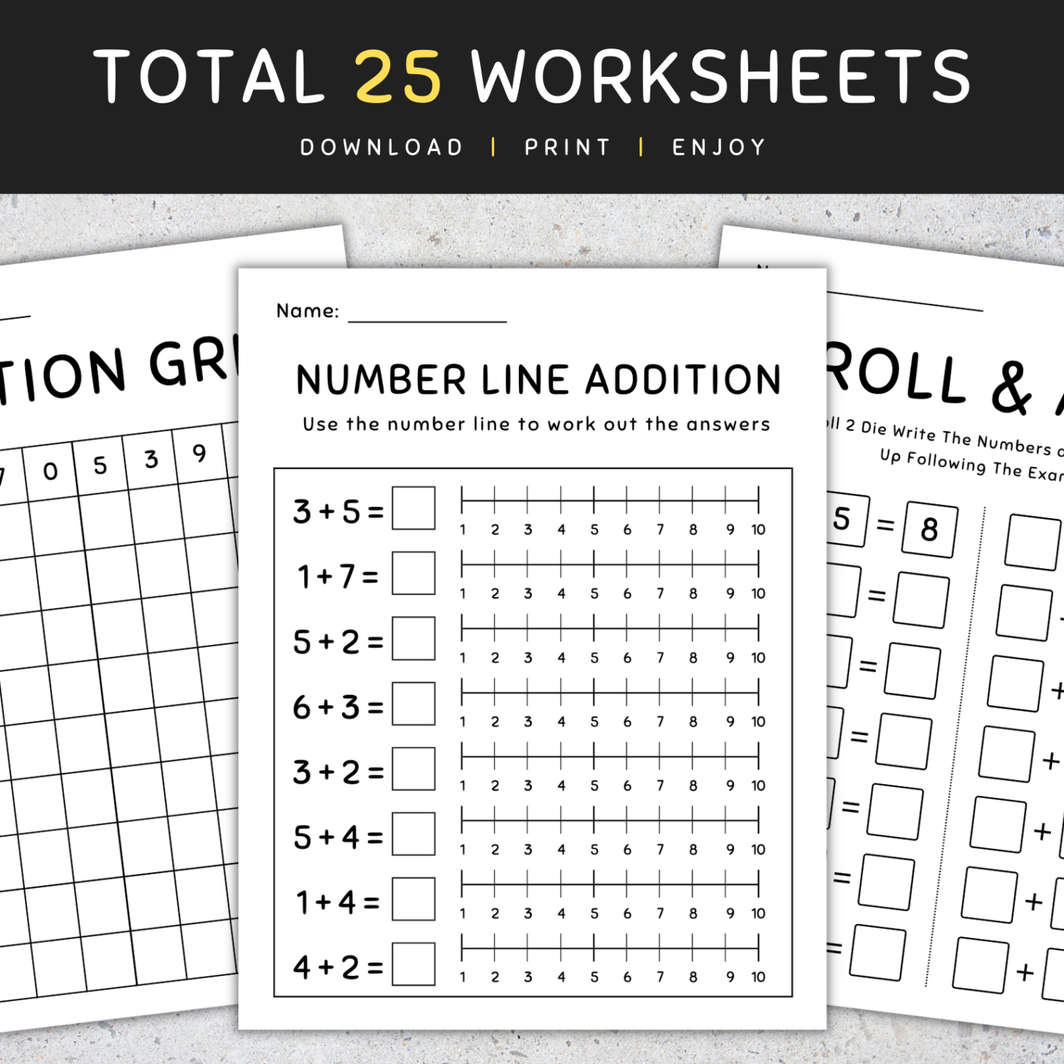 Pre-K Math Centers: NO PREP, Math Addition Worksheets, Fun Math ...
