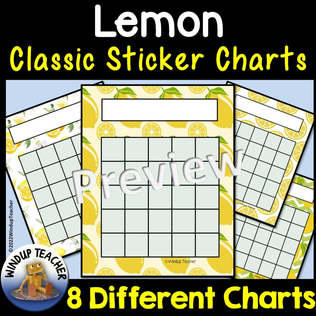Lemon Classic Sticker Charts - Made By Teachers