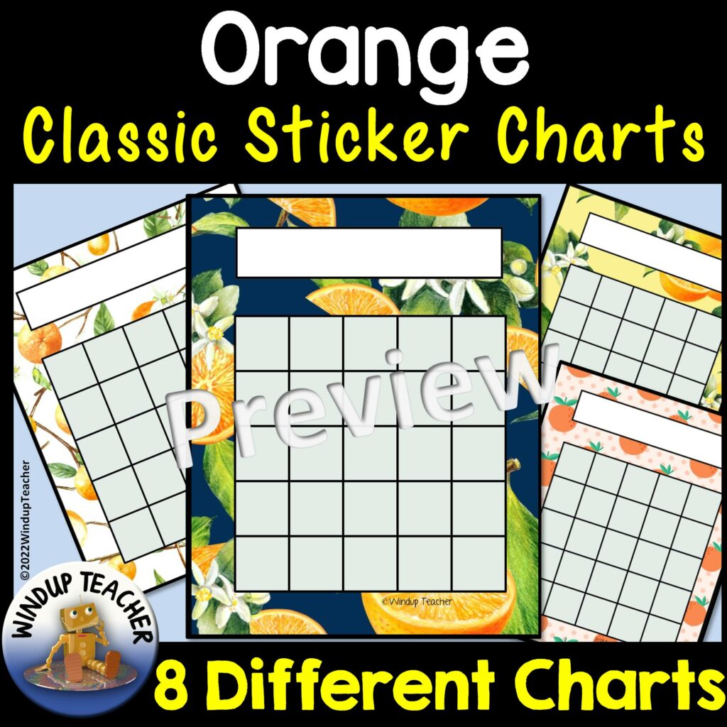 Orange Classic Sticker Charts - Made By Teachers