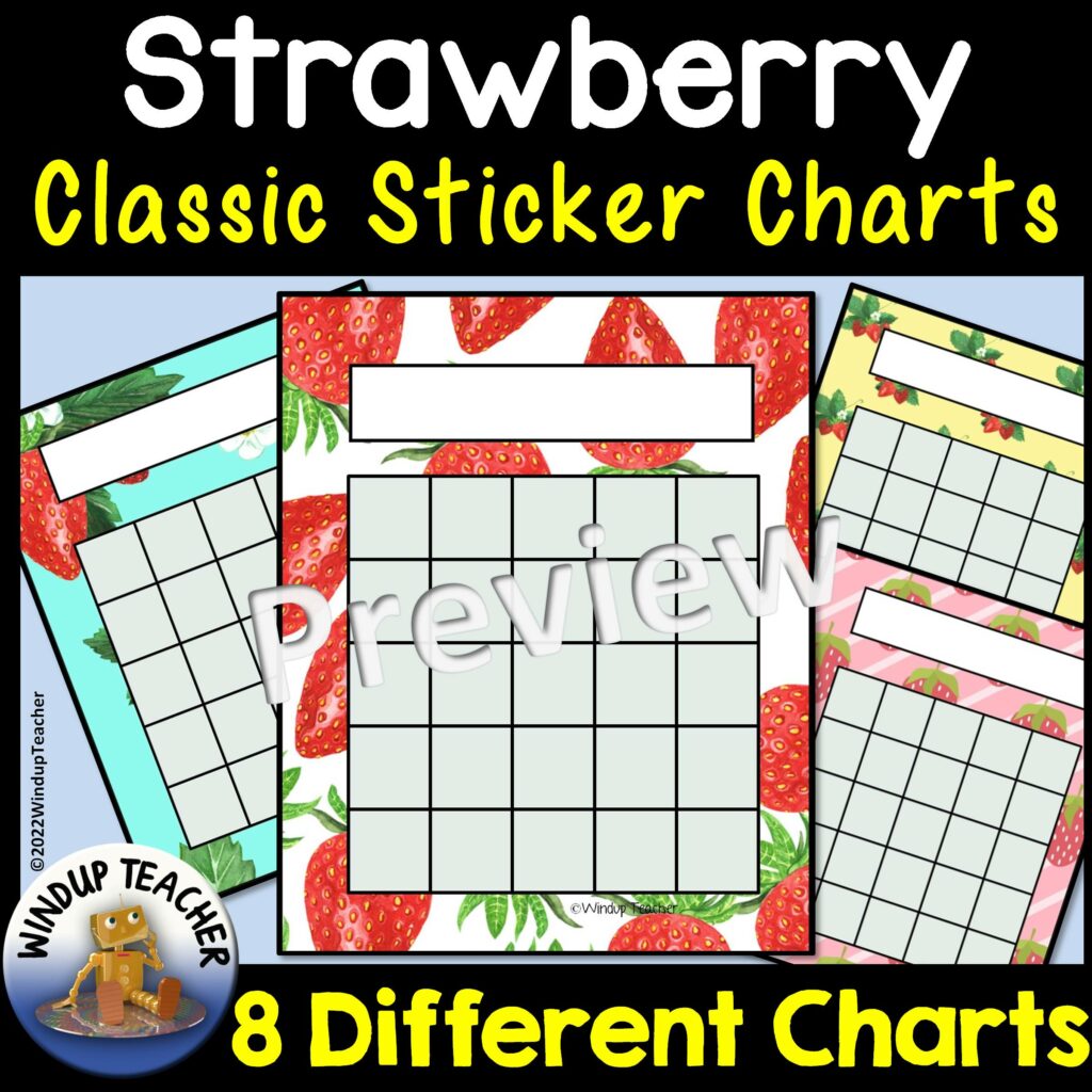 Strawberry Classic Sticker Charts - Made By Teachers