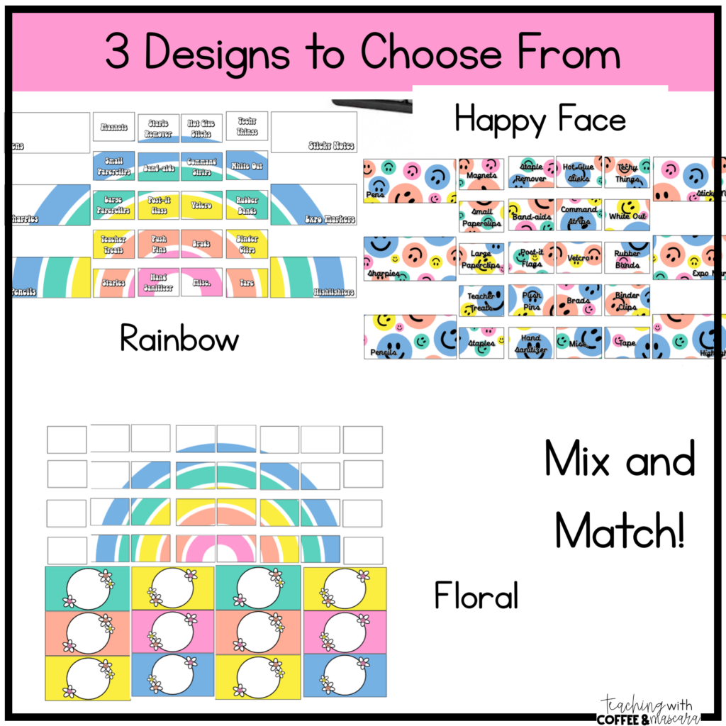 Teacher Toolbox Labels Editable Retro Rainbow Classroom Decor - Made By ...