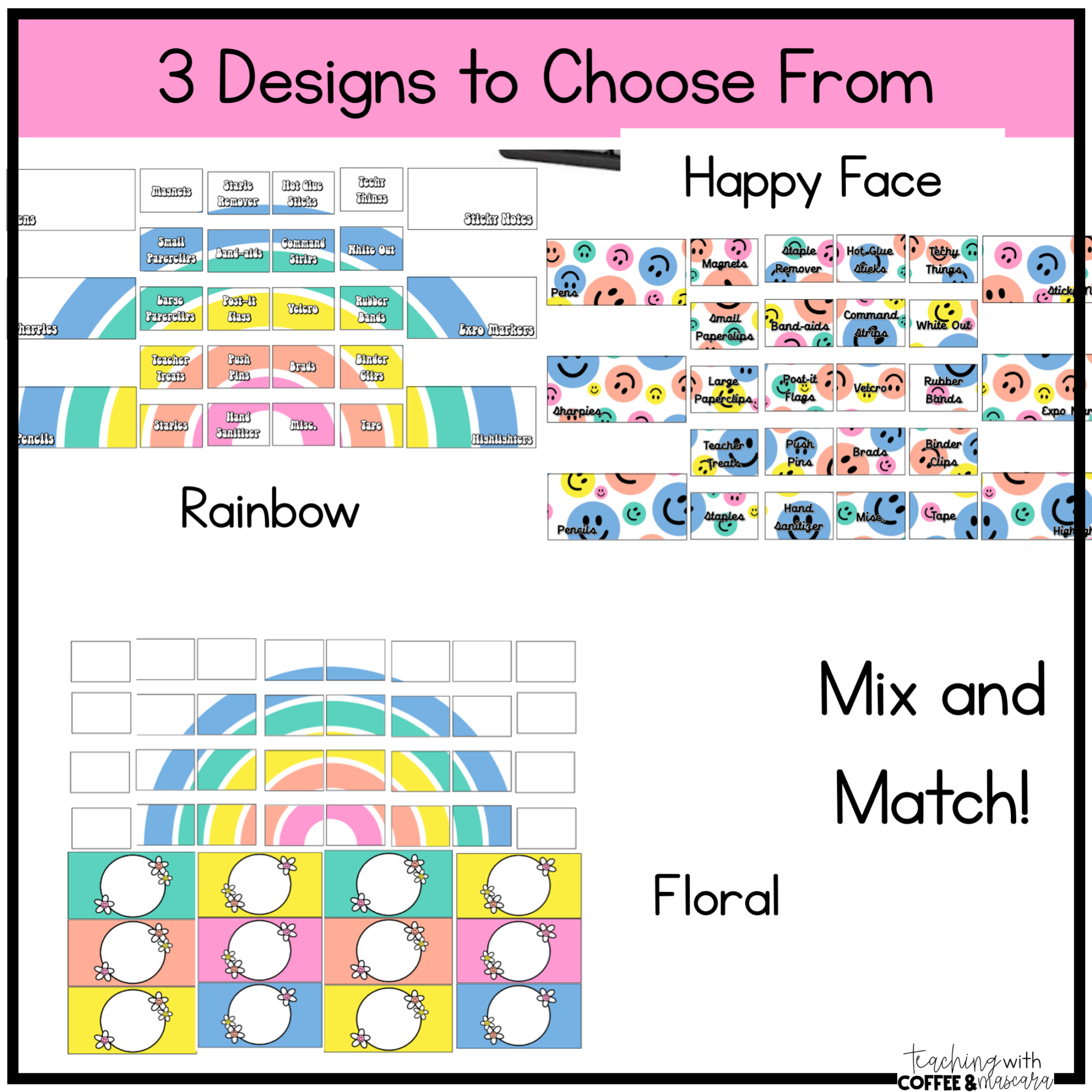 Teacher Toolbox Labels Editable Retro Rainbow Classroom Decor - Made By ...