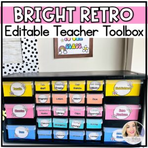 Teacher Toolbox Labels Editable Retro Rainbow Classroom Decor - Made By ...