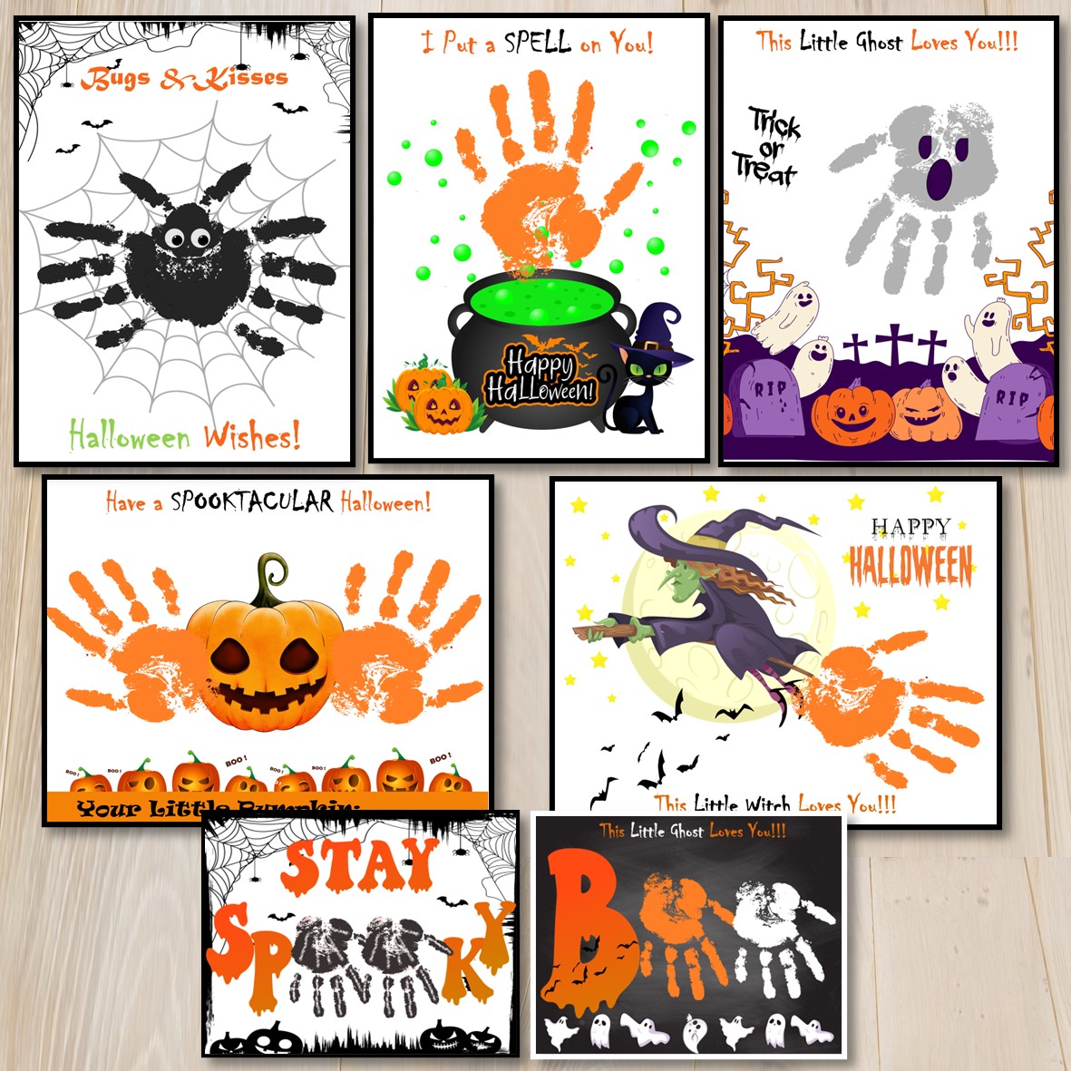 Halloween Handprint Keepsake Art, Halloween Greeting Card, Craft ...