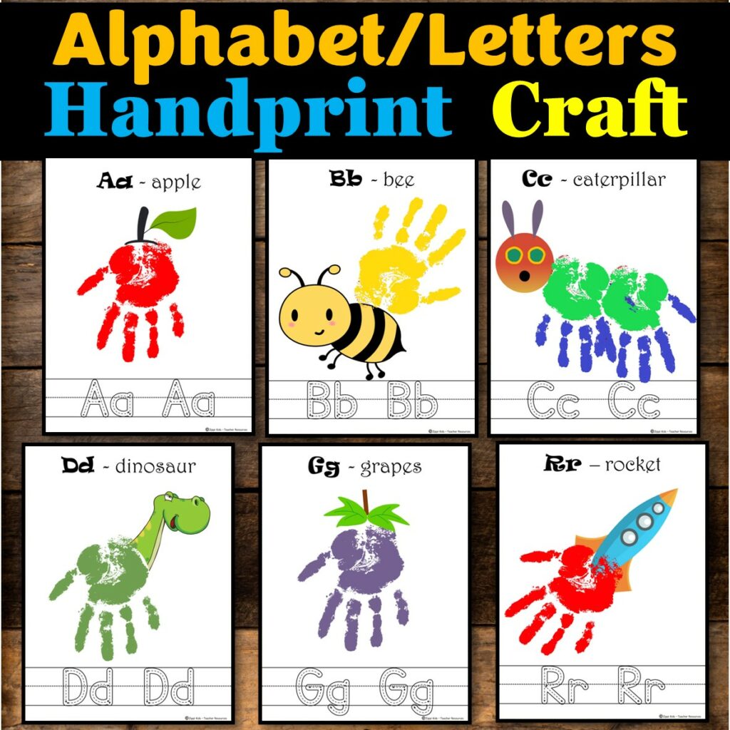Alphabet Handprint Craft, Aa- Zz Letter Handprint Art Book | Made By ...