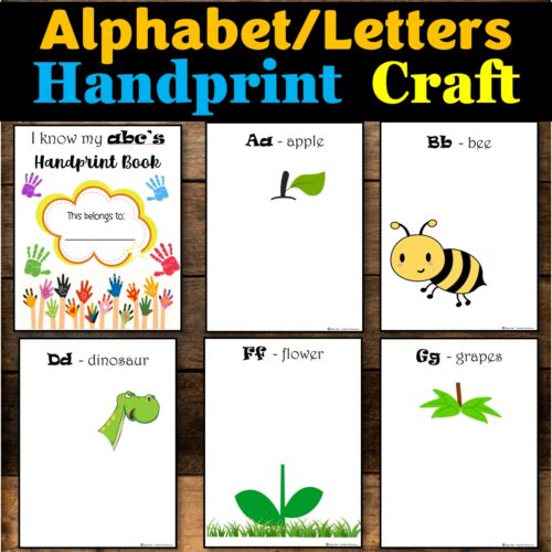 Alphabet Handprint Craft, Aa- Zz Letter Handprint Art Book | Made By ...