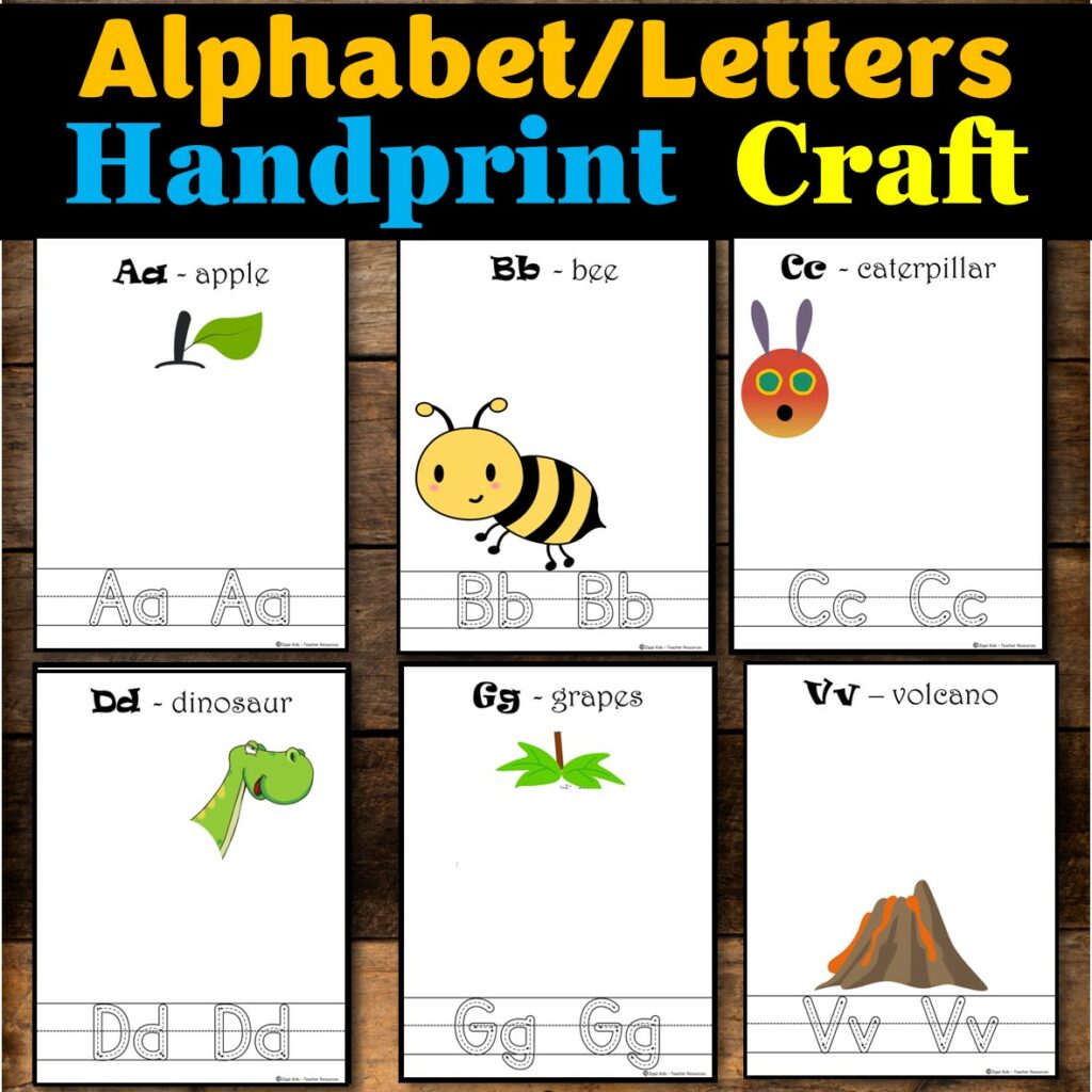 Alphabet Handprint Craft, Aa- Zz Letter Handprint Art Book | Made By ...