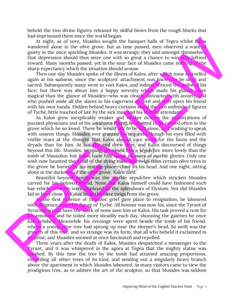 "The Tree" by H.P. Lovecraft Quiz and Close Reading Bundle - Made By ...