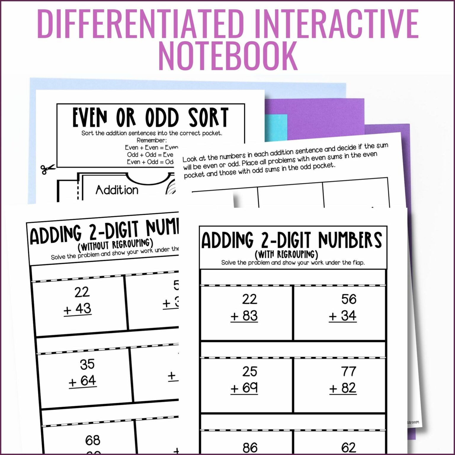 3rd Grade 2 Digit Addition Lesson Plan Interactive Notebook 