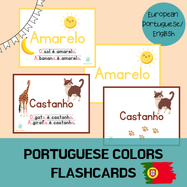European Portuguese COLORS Flash CardsEuropean Portuguese COLORS Flash ...