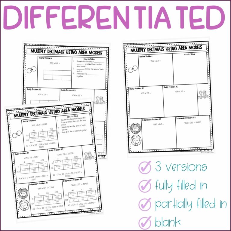 5th Grade Multiplying & Dividing Decimals and Word Problems Guided Math ...