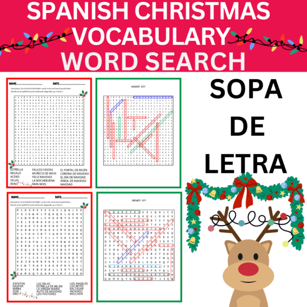 Spanish Christmas Word Search.Sopa de letra de Navidad-La Navidad ...