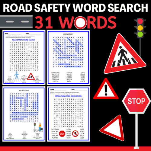 Road Safety Word Search - Made By Teachers