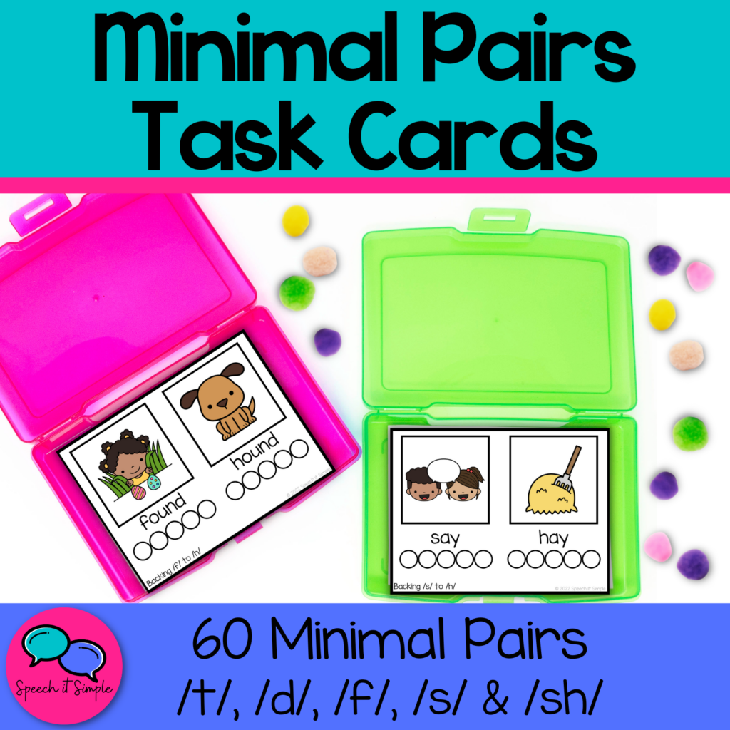 Minimal Pairs Task Cards - Backing - Phonology - Cycles - Speech ...