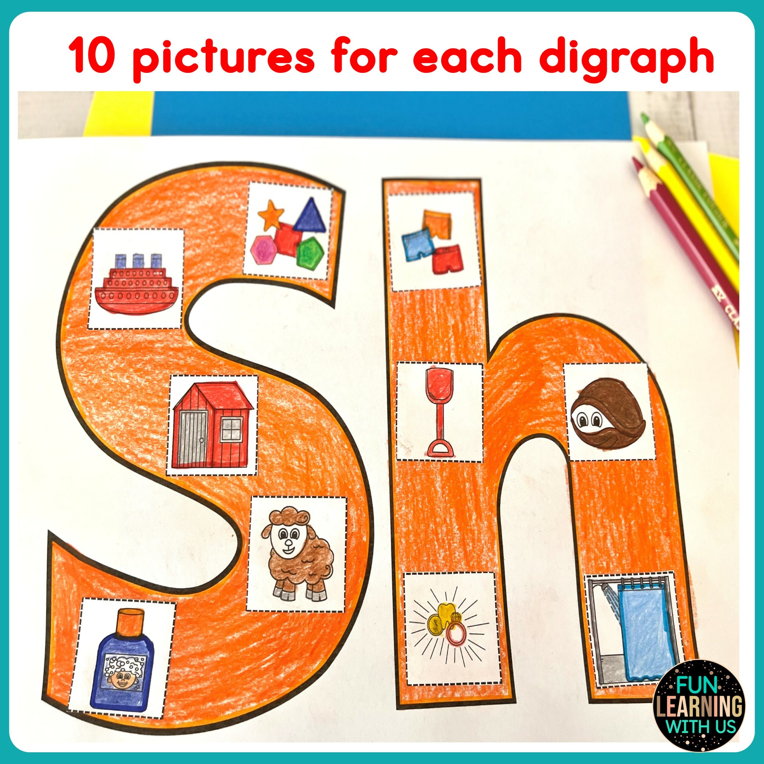 Beginning Digraph Coloring Sheets | Kindergarten Literacy Center ...