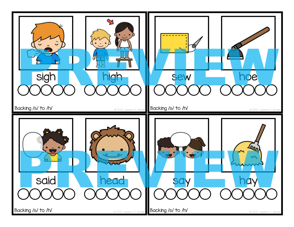 Minimal Pairs Task Cards - Backing - Phonology - Cycles - Speech ...