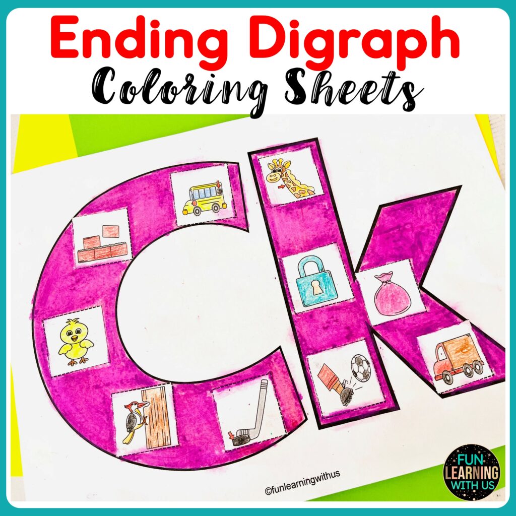 Beginning & Ending Digraph Coloring Sheets Bundle | Centers & Morning ...