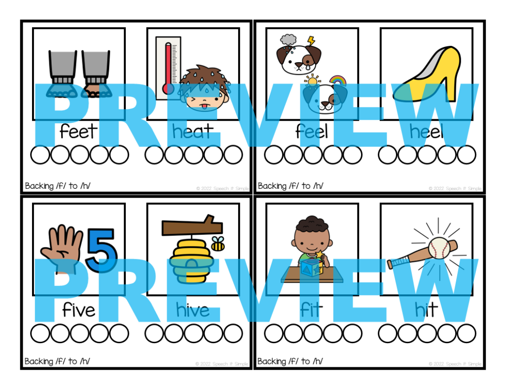 Minimal Pairs Task Cards - Backing - Phonology - Cycles - Speech ...