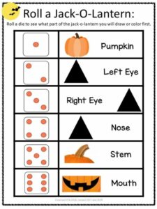 Free Halloween Math Activity Roll a Jack o Lantern - Made By Teachers